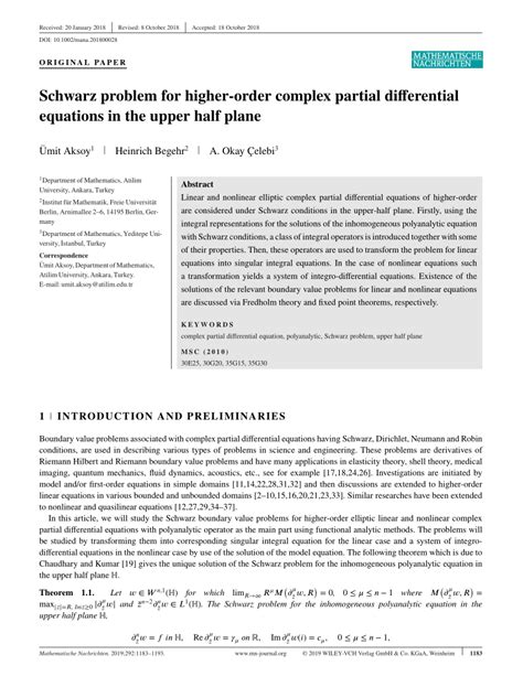Schwarz Problem For Higher‐order Complex Partial Differential Equations In The Upper Half Plane