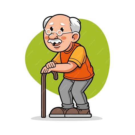 손으로 그린 노인 만화 그림 무료 벡터