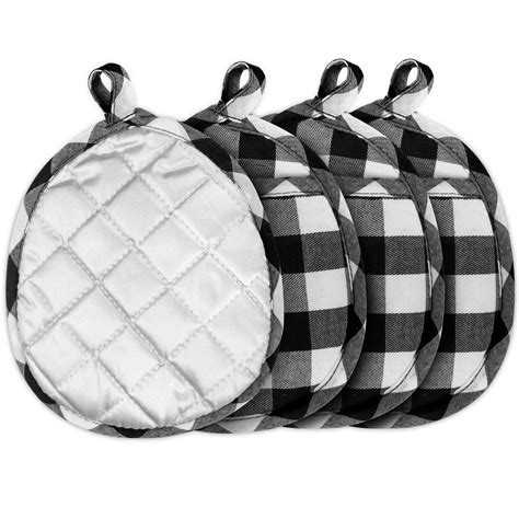 Eeekit 2pcs Silver Coated Pot Holders Heat Resistant Oven Mitts For
