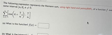 Solved The following expression represents the Riemann sum, | Chegg.com
