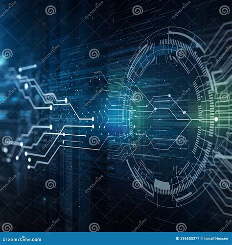 Computer Technology Visualizations Of Data And Network Infrastructure Stock Illustration
