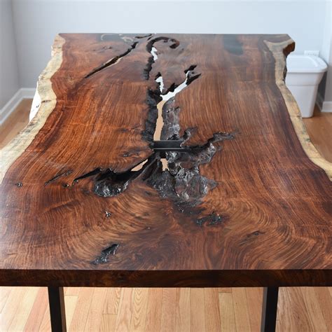 Custom Made Solid Rosewood Live Edge Dining Table Rosewood Table