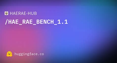 HAERAE HUB HAE RAE BENCH 1 1 Datasets At Hugging Face