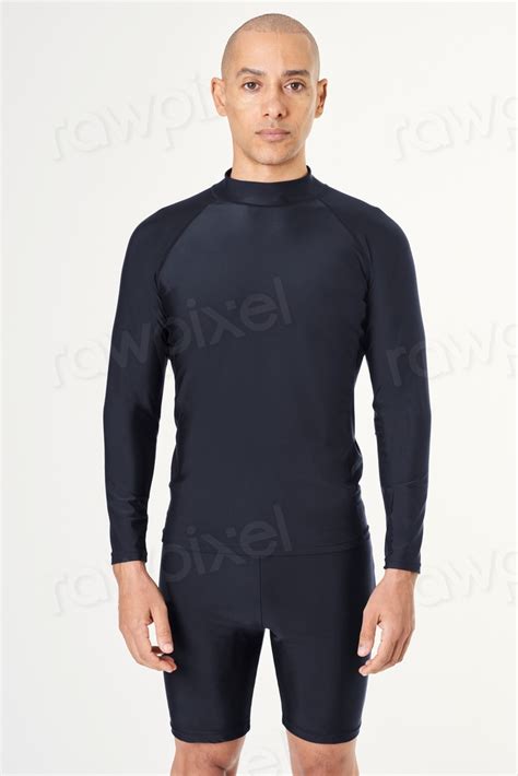 Men S Long Sleeved Wetsuit Top Premium Psd Mockup Rawpixel