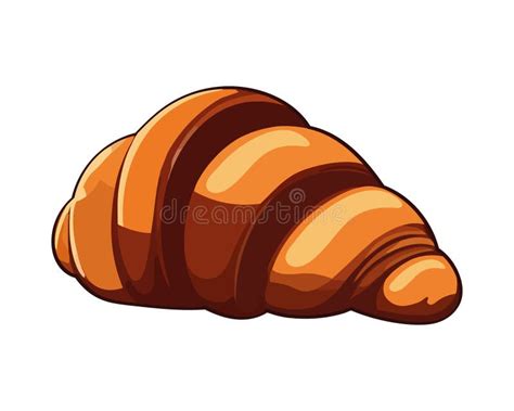 French Gourmet Baked Croissant Bread Stock Vector Illustration Of
