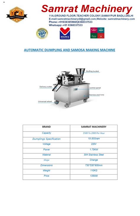 Small Dumpling Maker At ₹ 110000 Piece Samaypur Badli New Delhi Id 26529032573