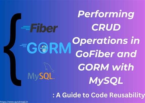 Performing Crud Operations In Gofiber And Gorm With Mysql A Guide To