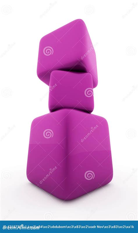 Three Pink Cubes Concept Isolated Stock Illustration Illustration Of Concept Reflection 42157370