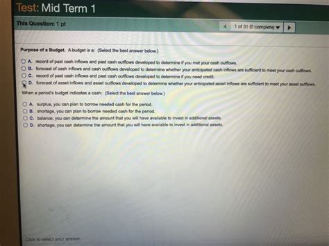 Solved Test Mid Term 1 This Question 1 Pt 41 Of 31 0 Chegg