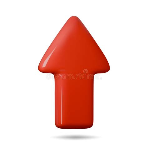 3d arrow pointing up red color realistic 3d render in minimal style