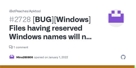 Bug Windows Files Having Reserved Windows Names Will Not Decompile