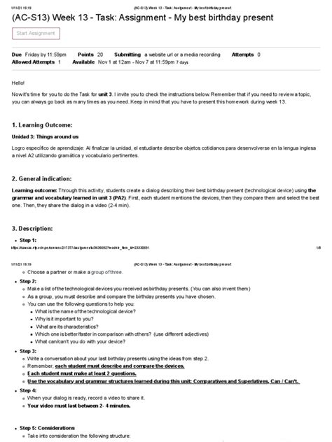 ac s13 week 13 task assignment my best birthday present pdf
