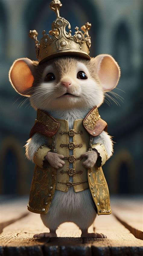 A Small Mouse Wearing A Crown And A Coat Изображения животных