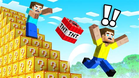 Slogo Vs Crainer Lucky Block Staircase Race In Minecraft Minecraft