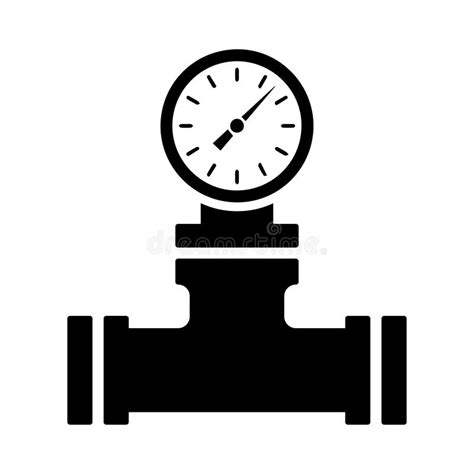 Pipeline Pressure Gauge Icon Stock Vector Illustration Of Designed