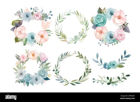 Watercolour Flower Border Stock Vector Images Alamy