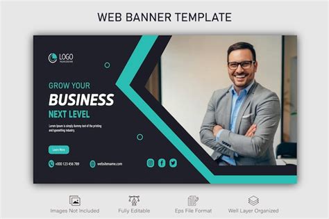 Premium Vector Business Webinar Horizontal Banner Template Design