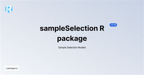 Sampleselection R Package [documentation] R Packages