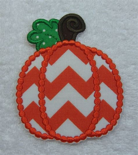 Fall Pumpkin Fabric Embroidered Iron On Applique Patch Ready To Ship By