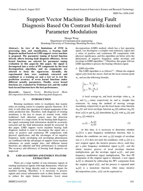 Support Vector Machine Bearing Fault Diagnosis Based On Contrast Multi