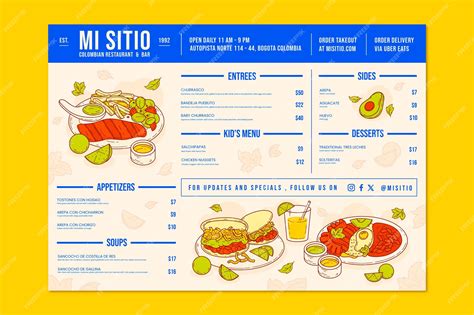 Premium Vector Flat Design Latam Food Menu