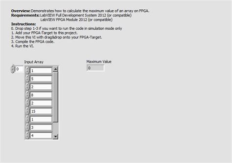 Find Maximum Value In Array With Labview Fpga Ni Community