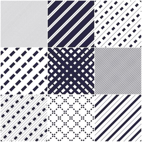 Premium Vector Minimal Lines Vector Seamless Patterns Set Abstract Backgrounds Collection