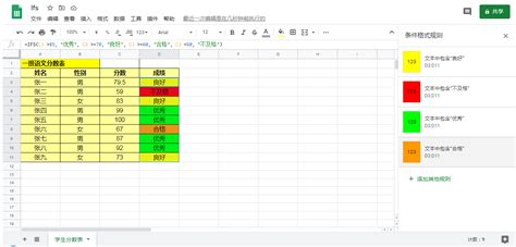 也可以配合使用之前提到的 countif 方便的统计班级中四个分段的学生人数：