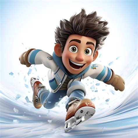 Premium Photo Funny Roller Skater On A Blue Background With Splashes