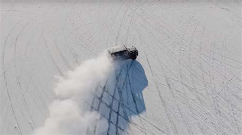 Watch Mercedes Drift The Electric G Class On A Frozen Lake