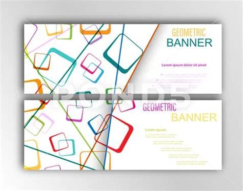 Set Of Patterns With Geometric Intersecting Elements For Banners