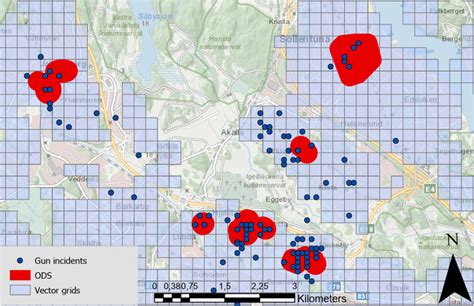 Vector Grids Light Blue Cells All Odss Red And Gun Incidents Blue
