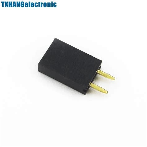 100PCS New Single Row 1x2 Pins 2 54mm Pitch Female Header Straight