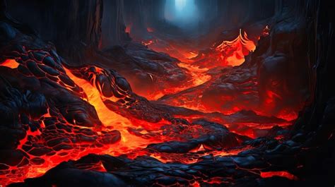 Premium Ai Image Bubbling Lava Flows Hardening Into Art