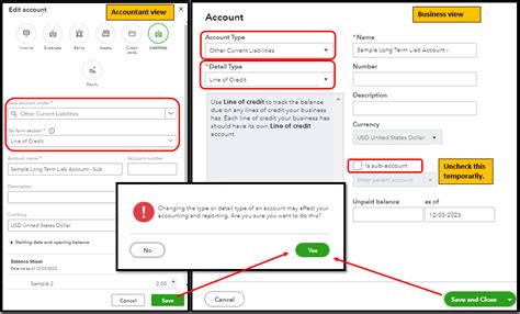 Edit Account Type Not Working