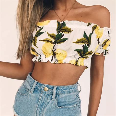 Summer Casual Women Sexy Ruffles Off Shoulder Beach Tops Tees Ladies