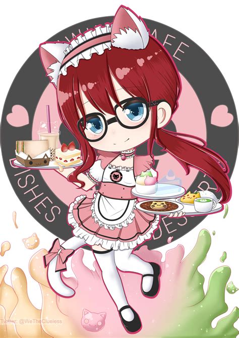 Ash Uwu Cafe Chibi By Cookiebombshells On Deviantart