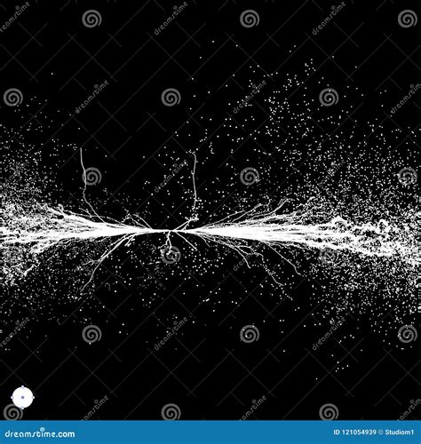 point explode array with dynamic emitted particles stock vector