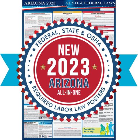 Buy 2023 Arizona State And Federal Labor Laws Poster Osha Workplace
