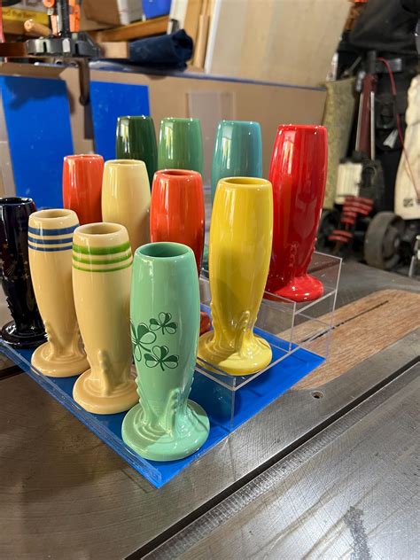 Plexiglass Riser 3 Tier Bud Vase Low Back 12” Long For Fiesta