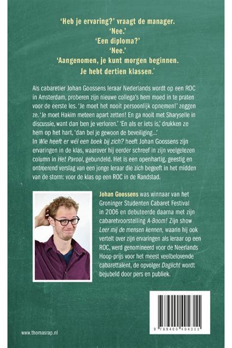 Johan Goossens Wie Heeft Er Wél Een Boek Bij Zich Wehkamp