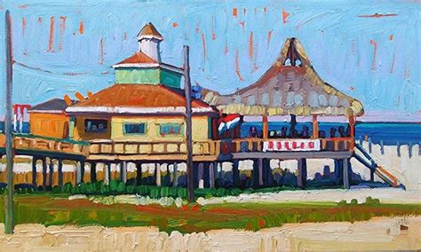 Beach Hut By Rene Wiley By René Wiley Gallery Oil ~ 12 X 20 Beach