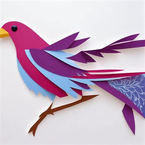 Premium Photo A Beautiful Bird Paper Cut Craft
