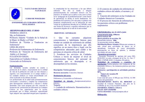 Curso De Posgrado Facultad De Ciencias Naturales