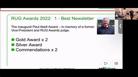 Railfuture Agm 2022 Rug Awards Youtube