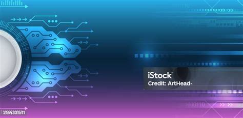 추상 파란색 하이테크 배경 이루어져 있는 와 인쇄 회로 기판 원 와 다른 기술적인 요소 디지털 통신 데이터 보호 미래 지향적