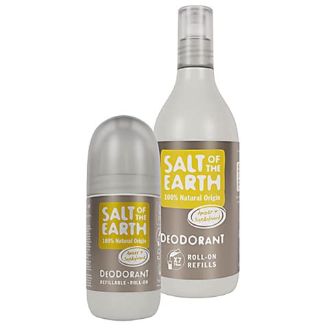 Salt Of The Earth Amber And Sandalwood Roll On Deodorant With Refill