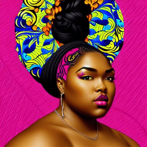 Beautiful Intricate Drawn Full Figured Woman Melanin Digital Art