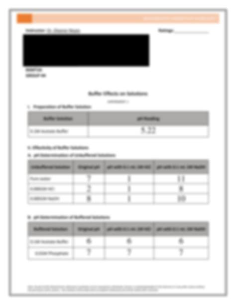 Solution Experiment 1 Buffer Preparation Biochem Lab Studypool