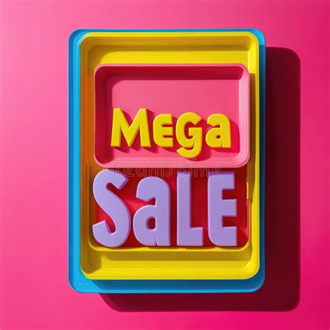 Vibrant Mega Sale Featuring Colorful Shapes Coupled With Dynamic Text